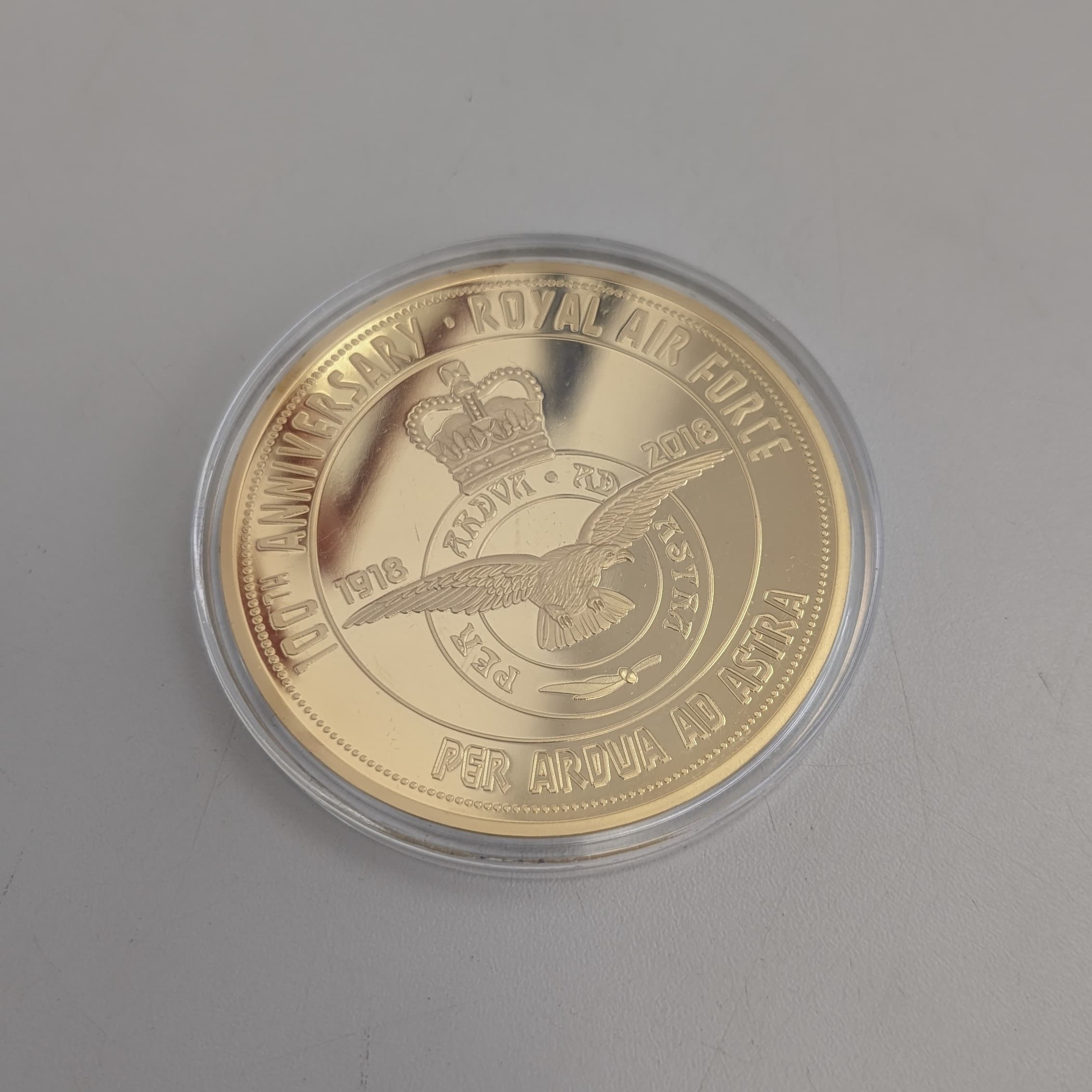 Like New 2018 Royal Airforce 100th anniversary RAF gold plated coin ...